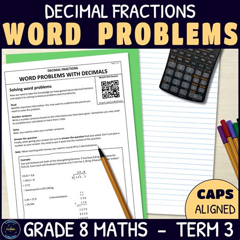 Word Problems With Decimal Fractions Grade 8 Maths Term 3 Lesson 14