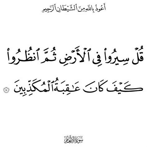 قُلْ سِيرُوا فِي الْأَرْضِ ثُمَّ انظُرُوا كَيْفَ كَانَ عَاقِبَةُ