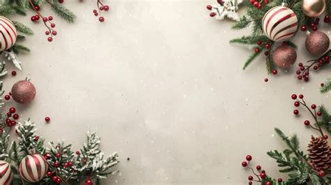 Plain Background With Christmas Ornaments Premium Ai Generated Image