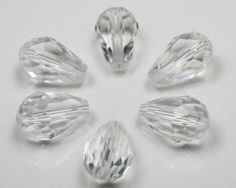 Faceted Teardrop Glass Beads For Jewellery Making X Mm X Mm X Mm X Mm Crystal Clear Etsy
