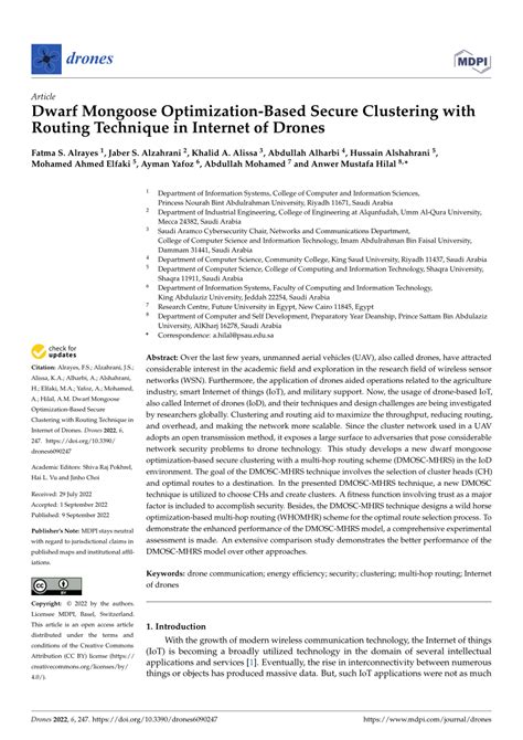 pdf dwarf mongoose optimization based secure clustering with routing