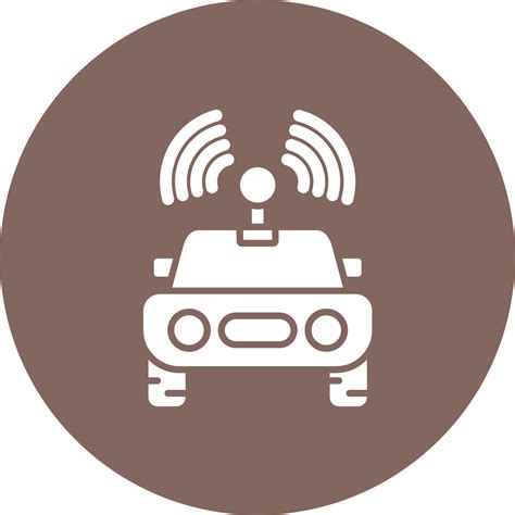 Autonomous Vehicle Glyph Circle Background Icon 17689647 Vector Art At