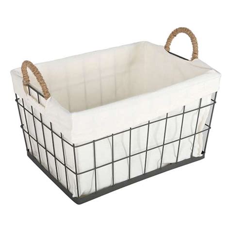 Lined Rectangle Wire Storage Basket Extra Large At Home