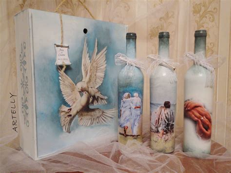 Бутилки за наричане в кутия подарък за младоженци Handmasters Bg