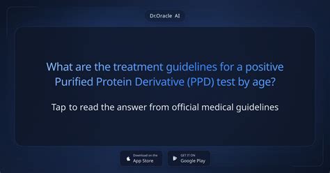 What Are The Treatment Guidelines For A Positive Purified Protein Derivative Ppd Test By Age