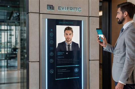 Premium Photo Businessman Using Facial Recognition System