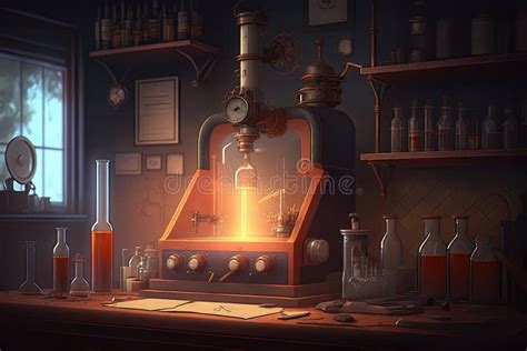 Physics Laboratory For Scientific Experiments Illustration Generated By Ai Stock Illustration