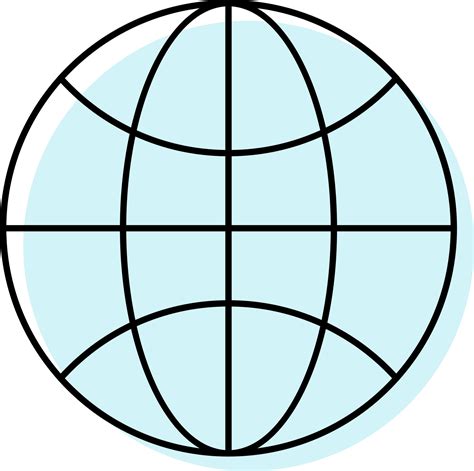 Blue Wire Frame Globe Icon In Flat Style 24160827 Vector Art At Vecteezy