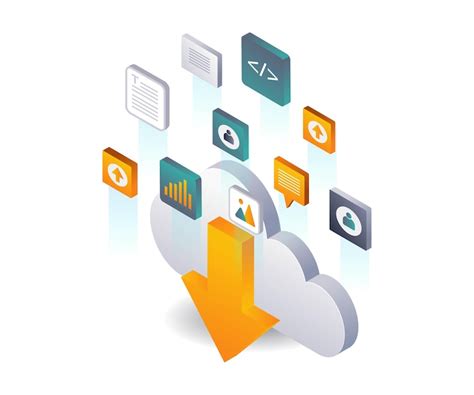 Premium Vector Managing Big Data In Cloud Servers Flat Isometric Illustration