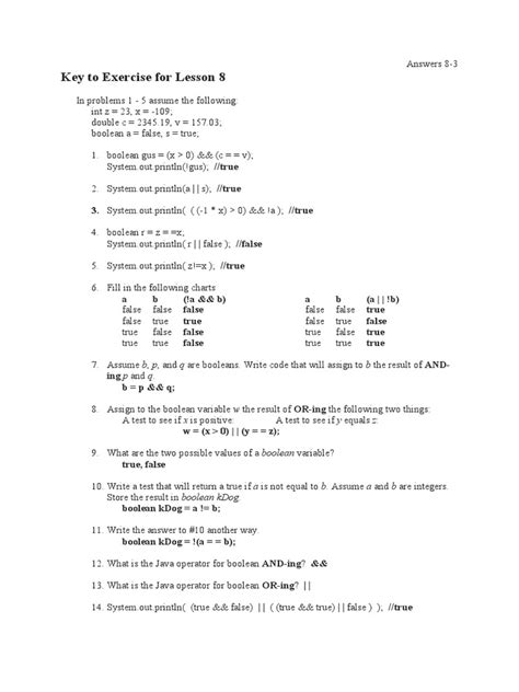 Lesson 8 Answer Key Pdf Worksheets Library