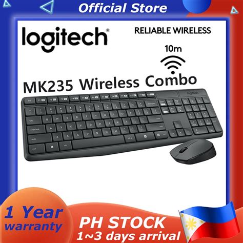 Logitech Mk235 Usb Wireless Keyboard 1000 Dpi Optical Ergonomic Mouse Combos Set For Desktop