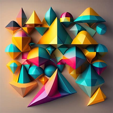 Premium Ai Image 3d Triangular Shapes Background