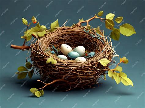Premium Vector Vector Bird Nest On The Branch Isolated