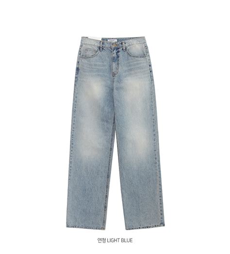 [174]키큰여자바지vol 493 옐로워싱와이드데님팬츠