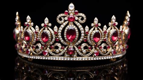 Premium Ai Image Diamond Ruby Crown A Jewel Encrusted Crown Isolated On White Background