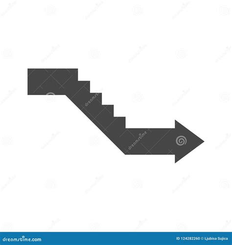 Stairs Down Vector Simple Icon Downstairs Icon