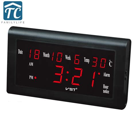 Modern Led Calendar Plastic Table Clock Digital Led Wall Clock Glowing