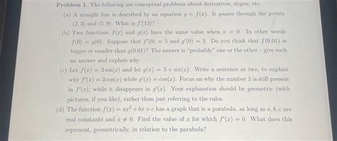 Solved Problem The Following Are Conceptual Problems Chegg
