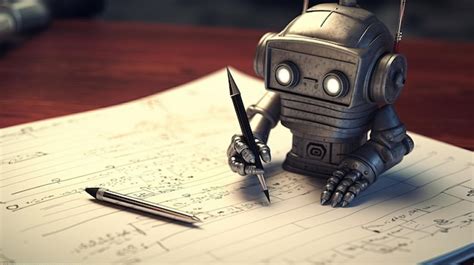 Premium Ai Image Helpful Desktop Robot Assisting With Homework