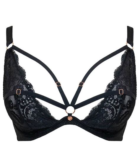 Scantilly Embrace Deep Plunge Bra Black Curvy Bras