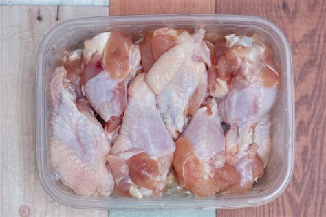 Raw Chicken Wings In A Package Stock Image Image Of Fowl Pink