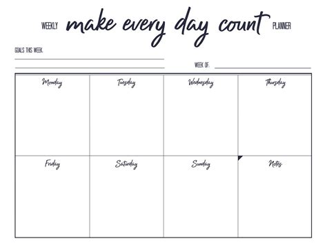 Free 7 Day Calendar Printable Template For Easy Planning