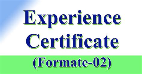 It Course In Idb Experience Certificate Formate 02
