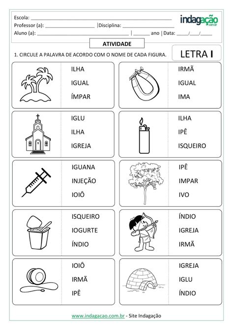 Sequência Alfabética Para Ditado Da Letra I Imprimir Atividade