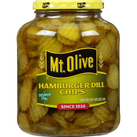 Mt Olive Kosher Hamburger Dill Pickle Chips 46 Fl Oz