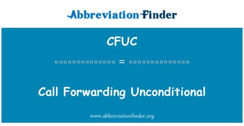 CFUC Significa Encaminhamento De Chamada Incondicional Call