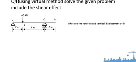 Solved Q4using Virtual Method Solve The Given Problem