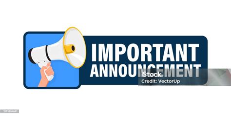 중요 공지 사항 발표를 위해 확성기 스피커를 손에 쥐십시오 주의하시기 바랍니다 외치는 사람들 광고 연설 기호 경계 표지에 대한 스톡 벡터 아트 및 기타 이미지 Istock