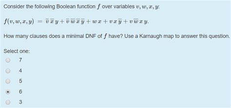 Solved Consider The Following Boolean Function F Over Chegg
