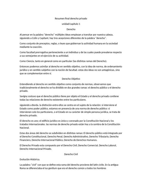 Resumen Derecho Privado Pdf