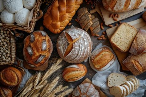 Artisan Bread Assortment On Rustic Background 4380132