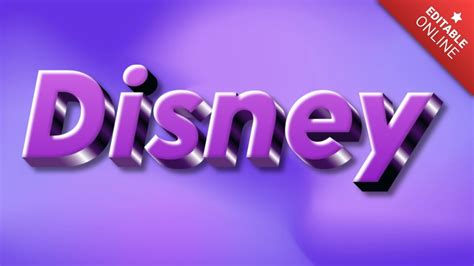 Disney 3d Purple Text Effect Generator