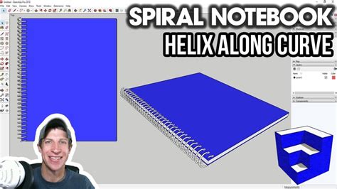 Modeling A Notebook In Sketchup With Helix Along Curve The Sketchup
