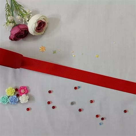 خرید و قیمت ربان گروگن ساده دو و نیم سانت قرمز کد 3 توپ 18 متری ربان گروگن از غرفه یکتاآرت