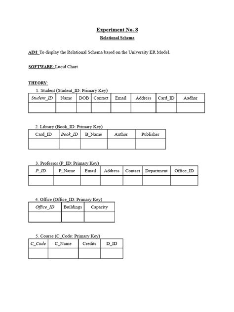 Relational Schema Dbms Experiment 8 Pdf