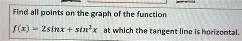 Solved Find All Points On The Graph Of The Function