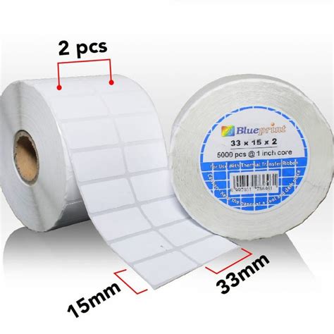 Jual Sticker Label Barcode Blueprint 33x15x2 Semi Coated [isi 5000pcs