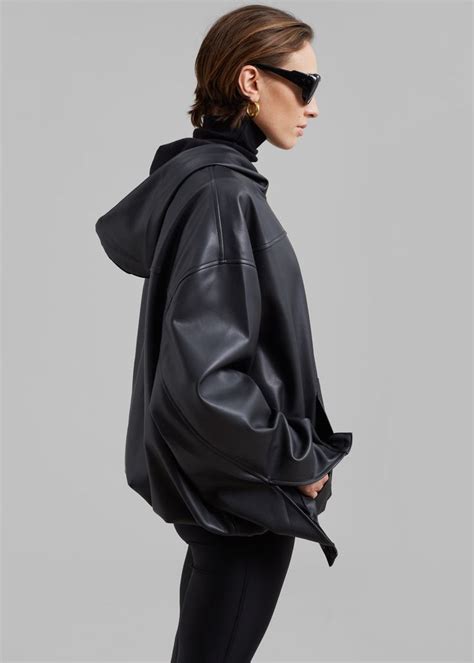 Leather Texture The Frankie Shop In 2025 Hooded Pullover Leather