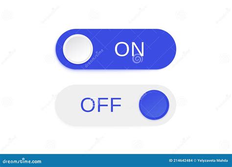 On Off Switch Buttons Toggle Mobile Icon Slide Active Inactive Ui Button Stock Vector