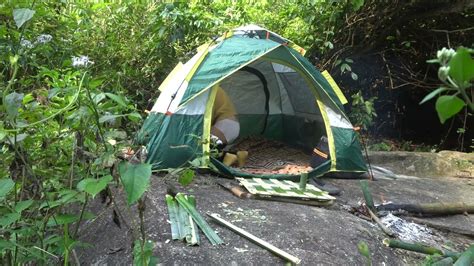 Girl Camping Alone In The Forest Enjoying The Sounds From Nature Youtube