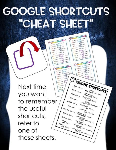 Chrome Shortcuts In A Cheat Sheet Printable Cheat Sheets Cheating Sheet