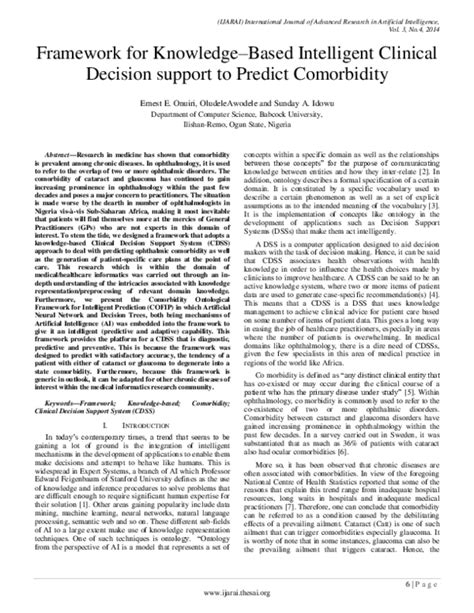 Pdf Framework For Knowledgebased Intelligent Clinical Decision Support To Predict Comorbidity