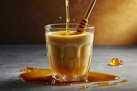 Honey Lassi With A Honey Drizzle Premium Ai Generated Image