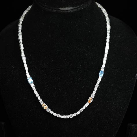 Moissanite Multi Shape Tennis Necklace 925 Sterling Silver Iced Out