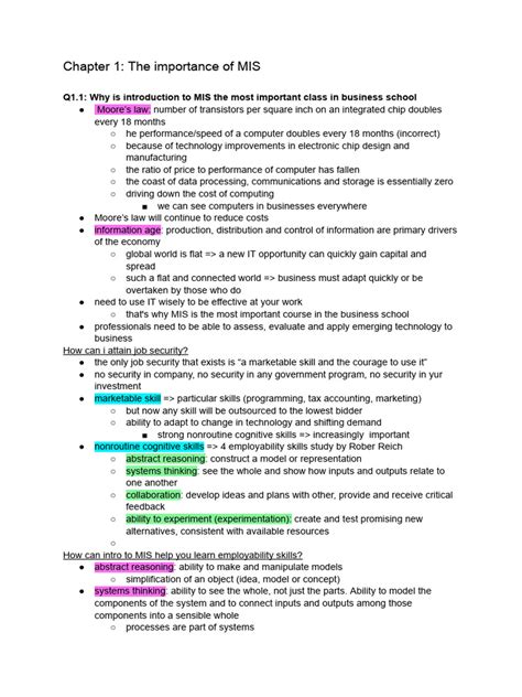 chpater 1 notes for processes systems and information introduction
