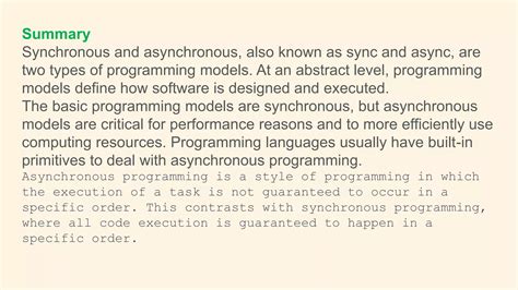 Synchronous Vs Asynchronous Programming Pptx